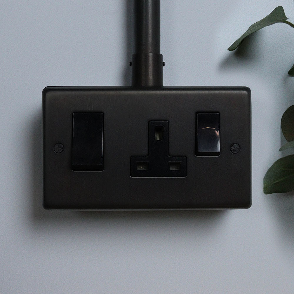 Dark Bronze 45amp Cooker Switch With Socket – The Workshop Below